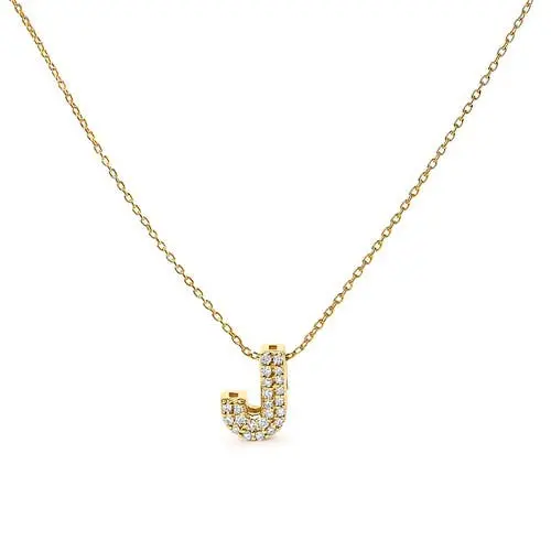 HAUS OF BRILLIANCE 10k Gold Diamond Accent Initial Pendant Necklace - Yellow | J